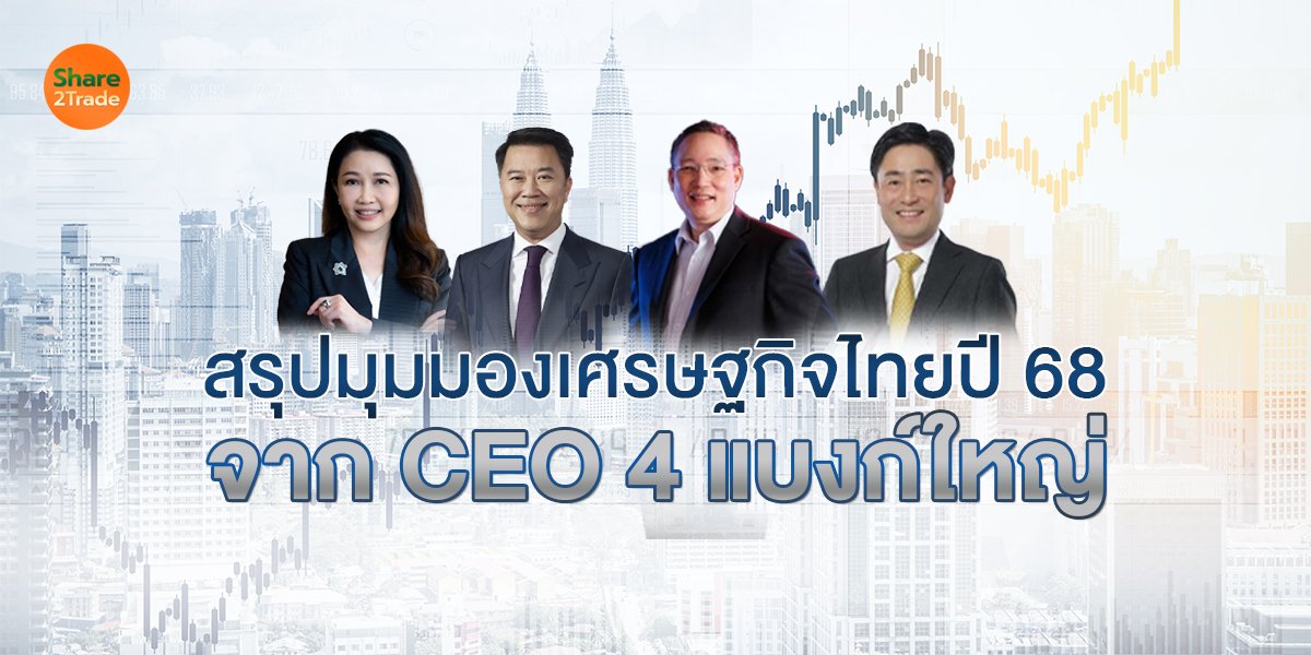 สรุปมุมมองเศรษฐกิจไทยปี 68 จาก CEO 4 แบงก์ใหญ่ | Share2Trade